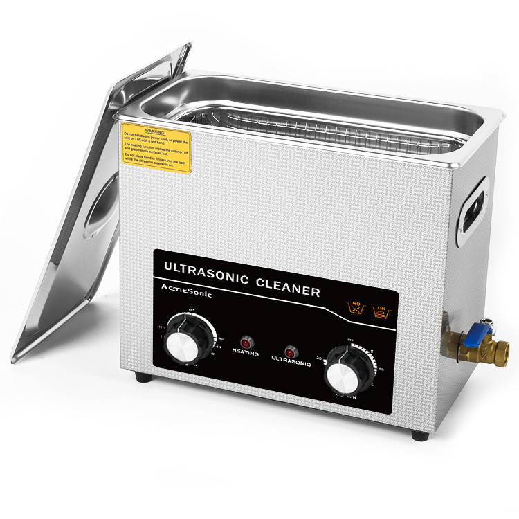 6L Stainless Steel Dual Frequency Ultrasonic Cleaner with Drain Valve